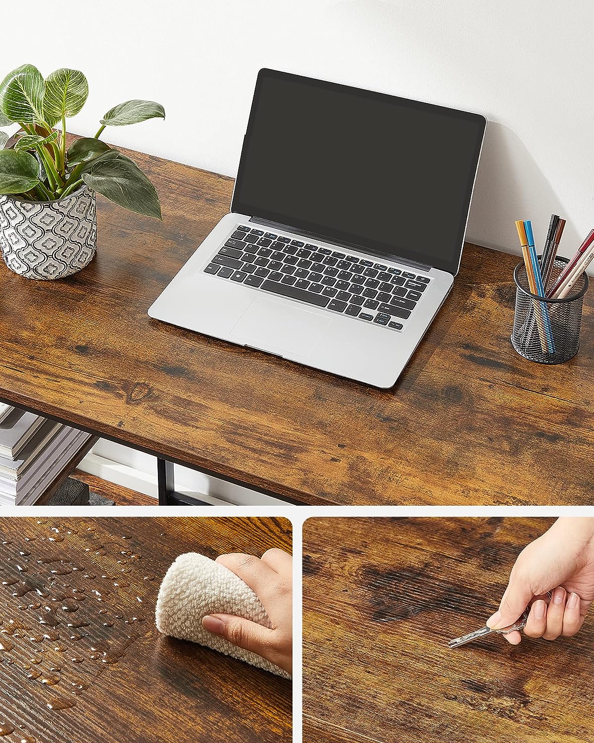 Bureau, Computertafel, Pc-Tafel, Met 2 Planken Aan De Rechter- Of ...