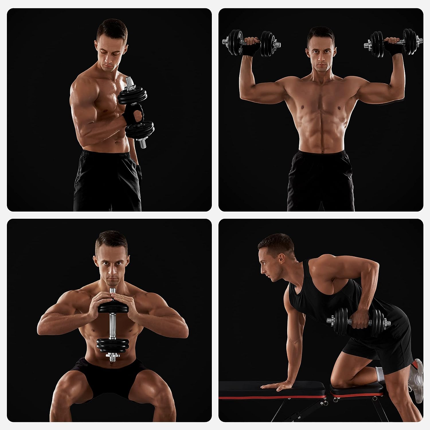 Halterset, dumbbells Gietijzeren Verstelbaar, set van 2, 20 kg/30 kg/40 ...