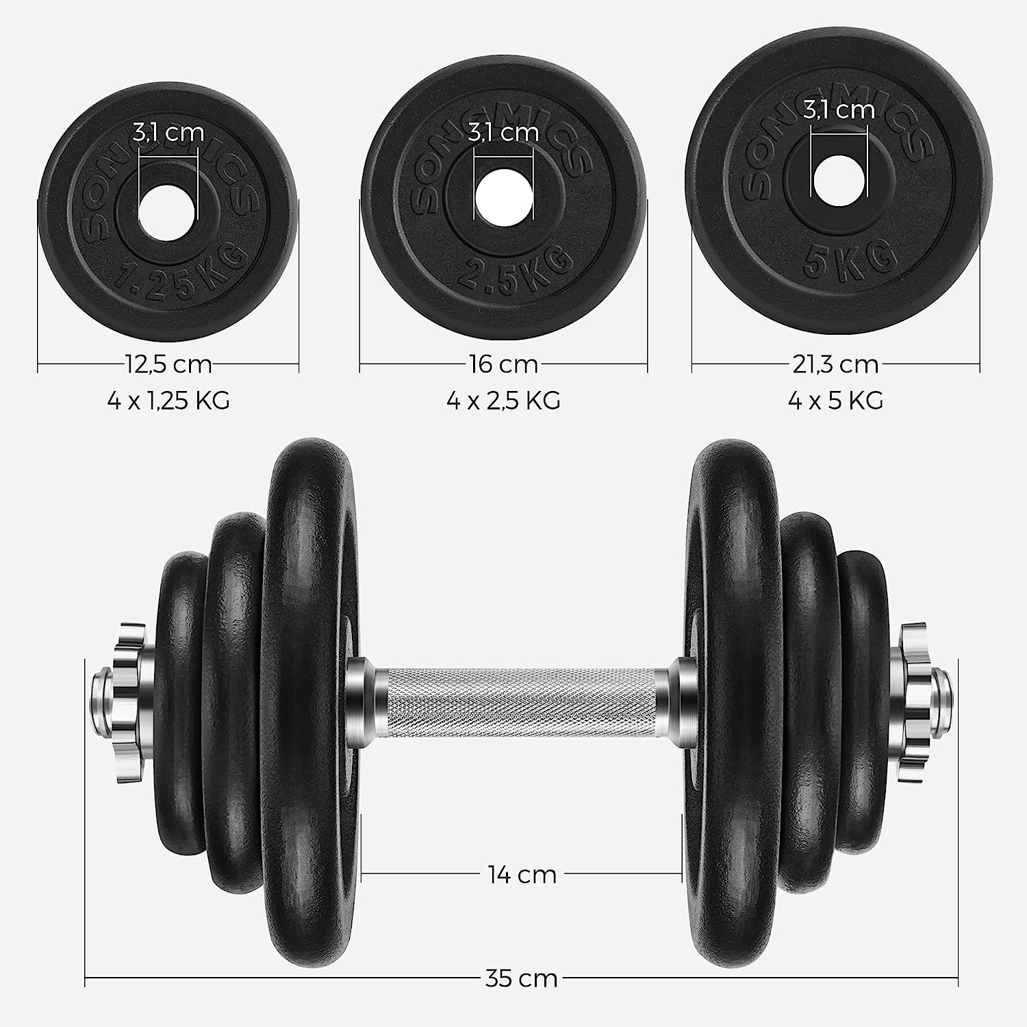 halterset-dumbbells-gietijzeren - SimpleDeal.nl