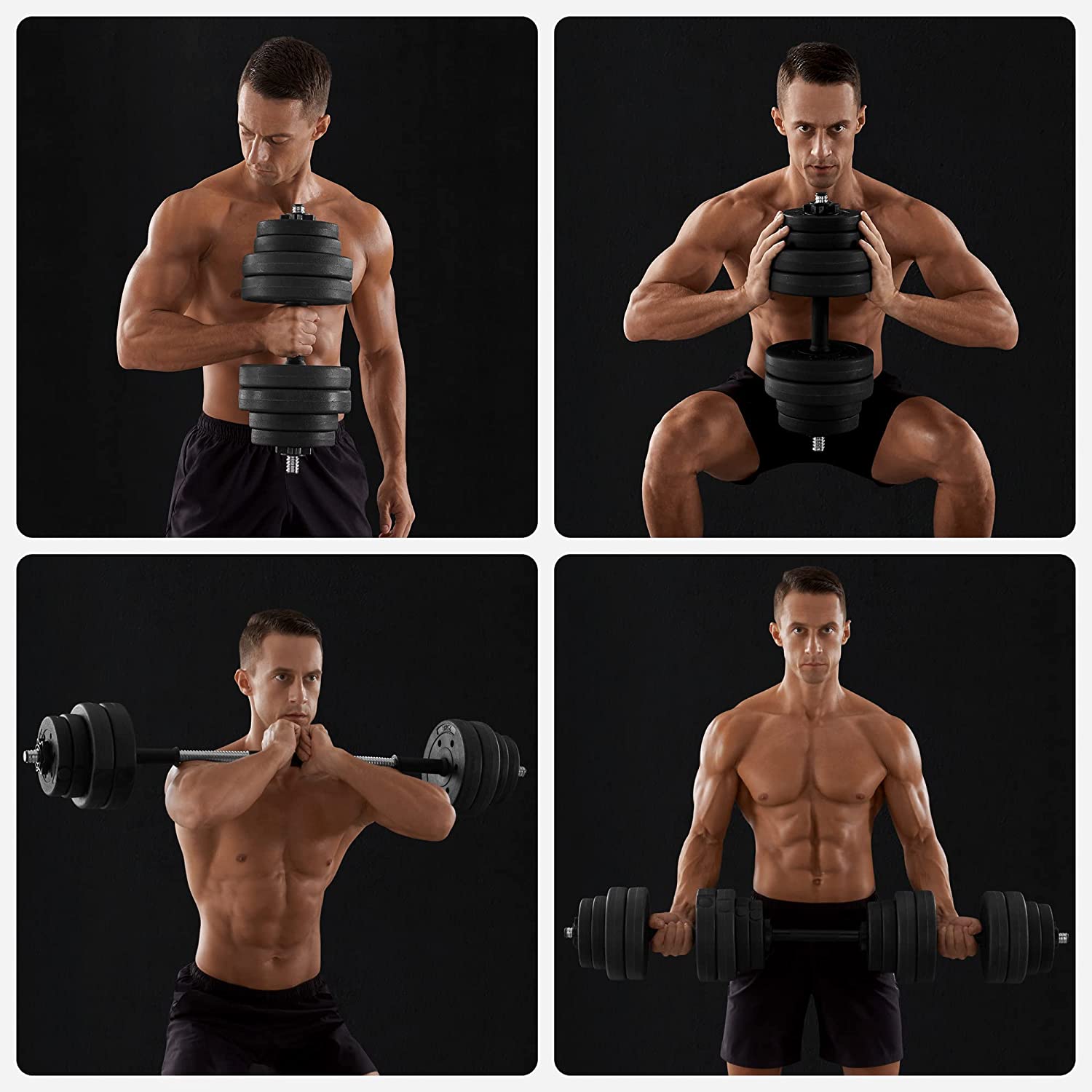 Halterset,Verstelbare Kunststof Dumbbell Set, Met Aansluitende Stalen ...