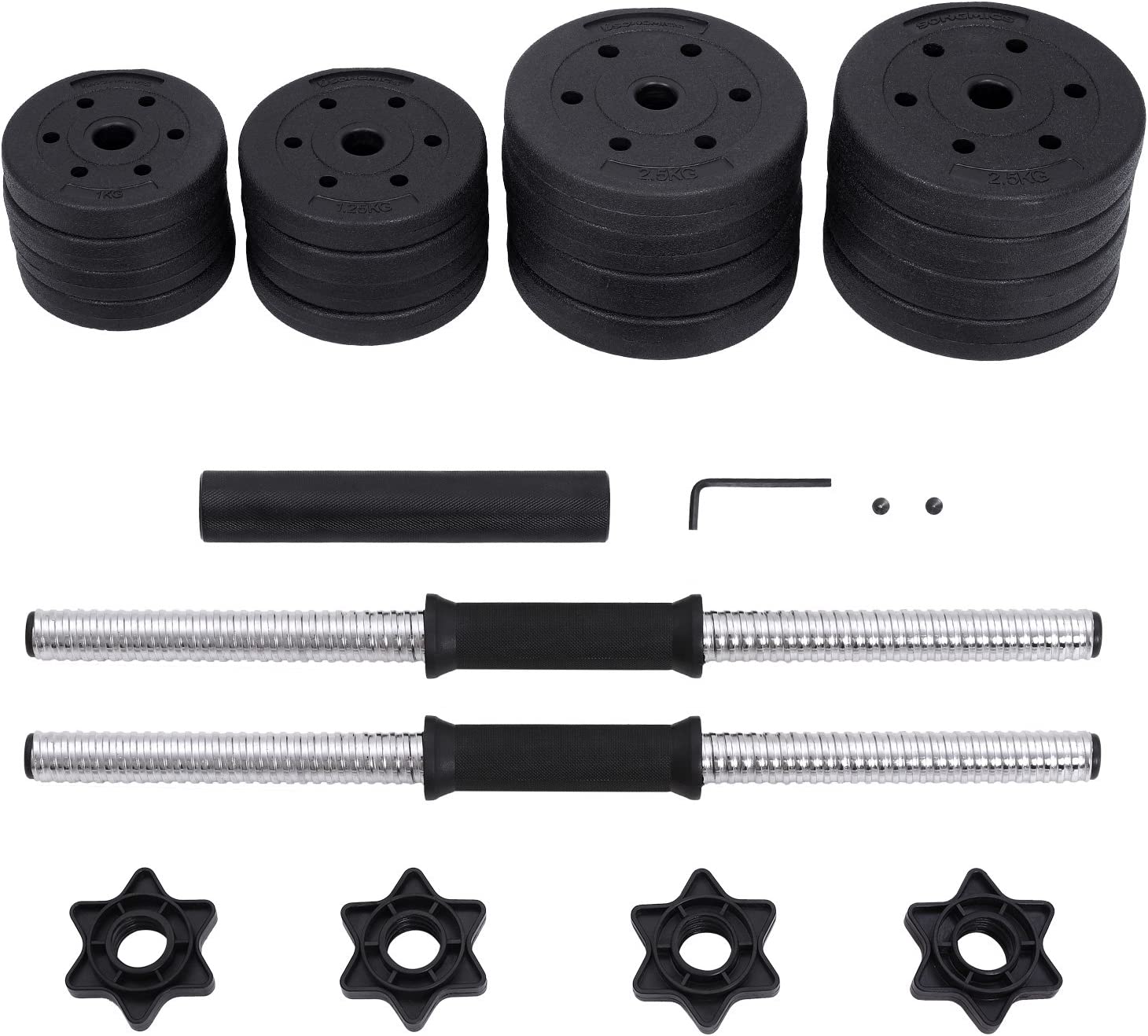 Halterset,Verstelbare Kunststof Dumbbell Set, Met Aansluitende Stalen ...