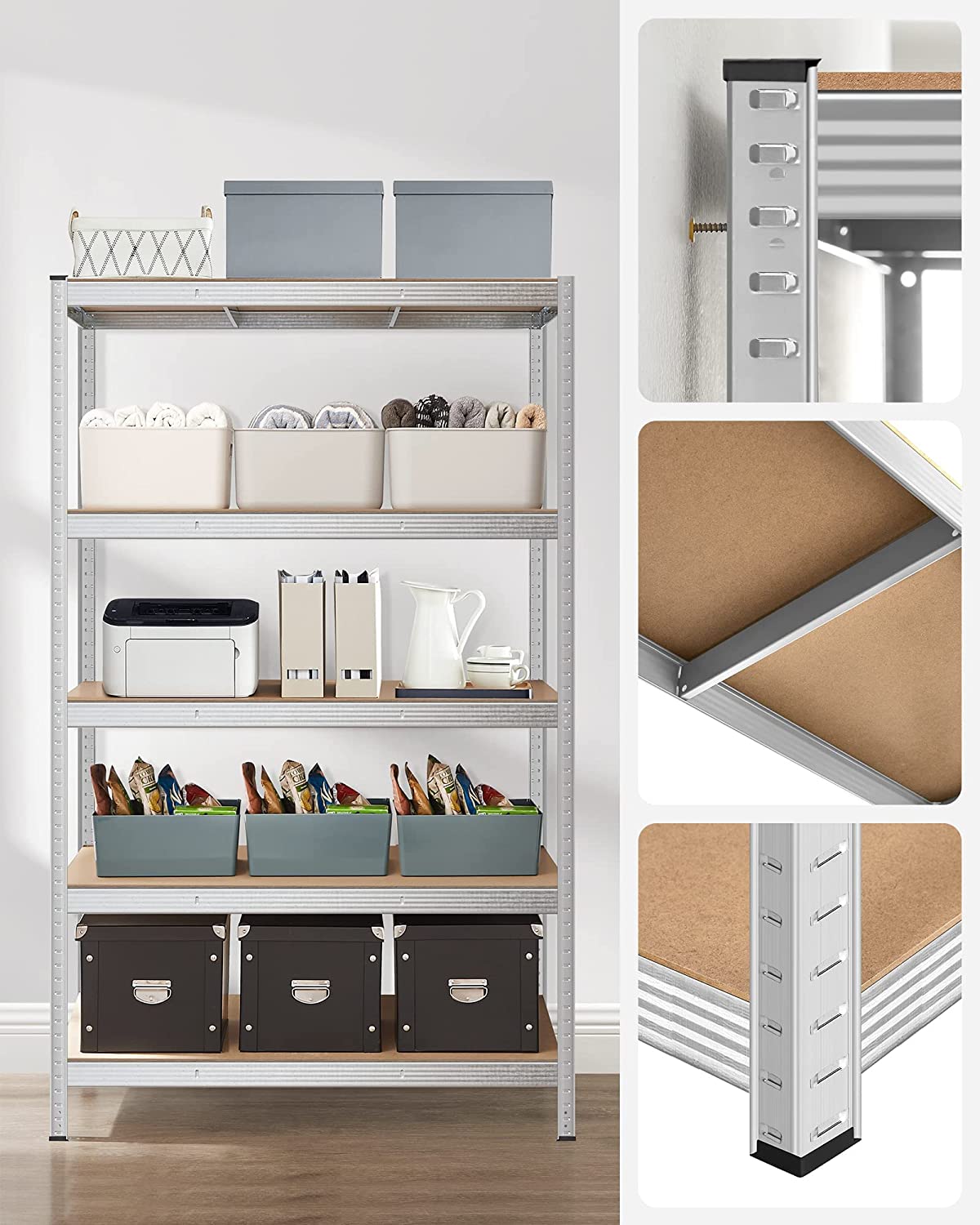 Heavy Duty Stellingkast, Opbergrek, 60 X 120 X 200 Cm, Rek Met Stalen ...