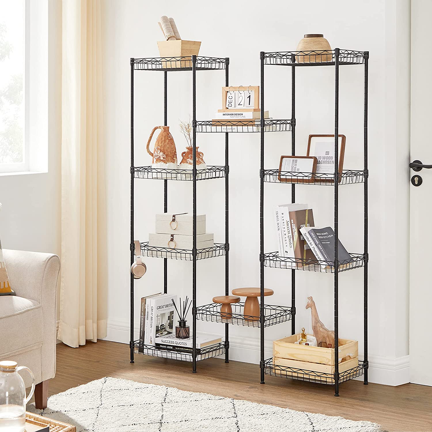 Keukenrek, Metalen Rek, Staand Rek, Badkamerrek Met 4 Haken, Pp-Platen ...