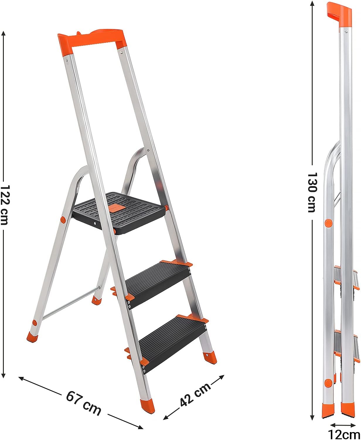 ladder-met-3-treden-aluminium-ladder - SimpleDeal.nl