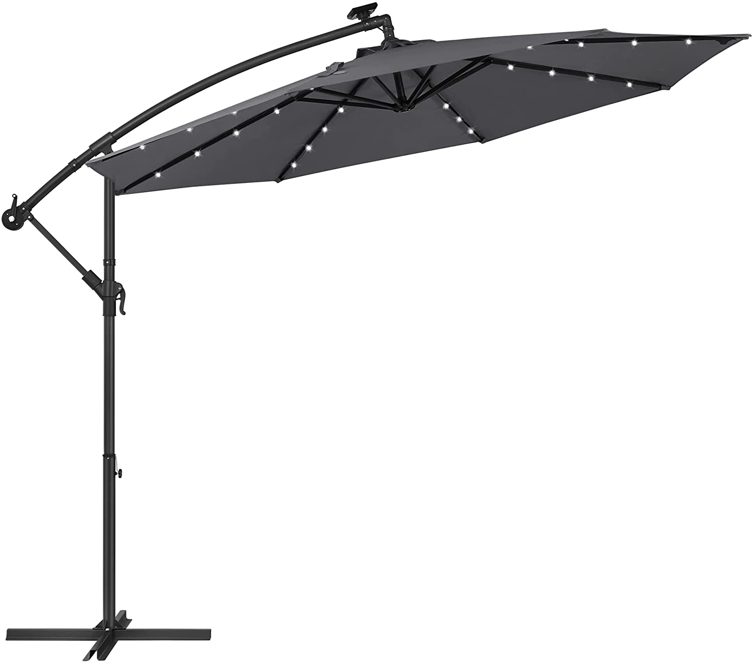 Parasol Met Led-Verlichting Op Zonne-Energie, Verkeerslichtparasol ...