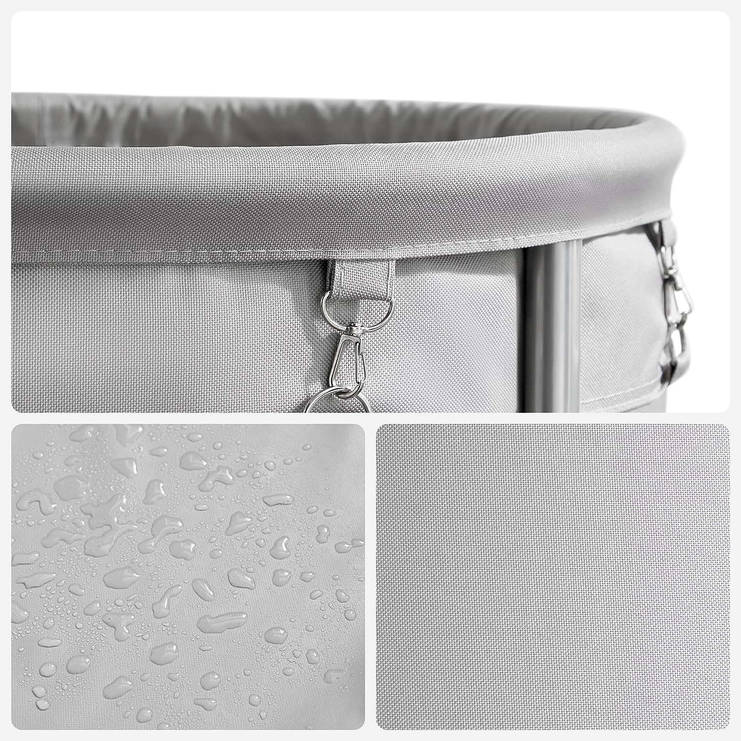 Wasmand met wieltjes, wasverzamelaar, 170 liter, ronde mand met stalen ...