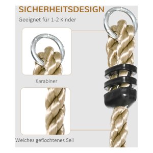 Klimschommel - OutdoorFun - Houten treden - Kindvriendelijk - Bruin ...