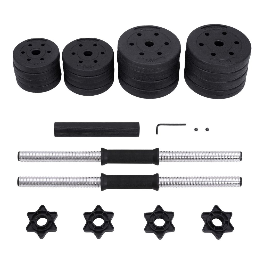 Halterset,Verstelbare Kunststof Dumbbell Set, Met Aansluitende Stalen ...