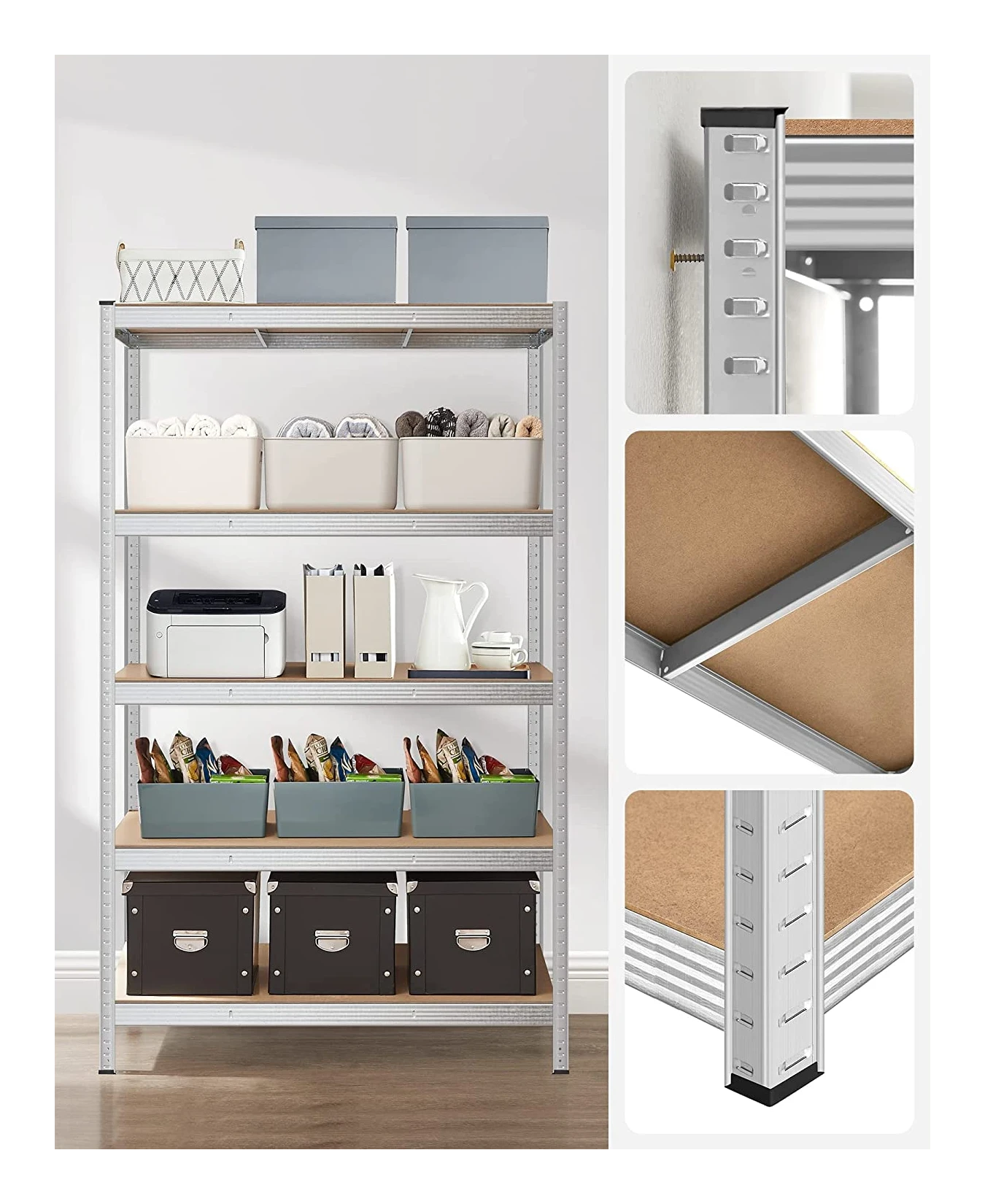 Heavy Duty Stellingkast, Opbergrek, 60 X 120 X 200 Cm, Rek Met Stalen ...