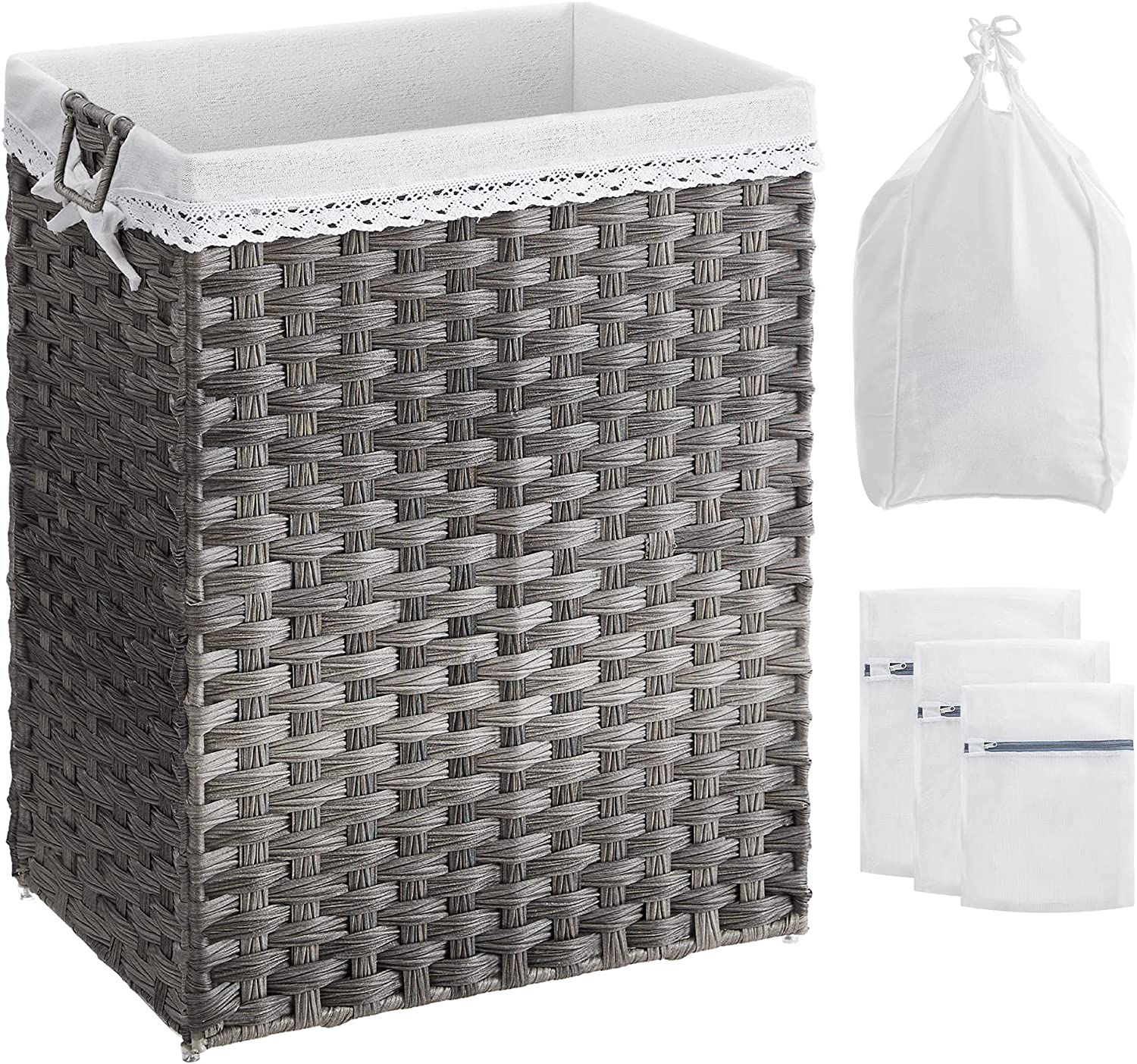 Wasmand, 90 Liter, Wasverzamelaar, Uitneembare Binnenzak, 2 Waszakken ...