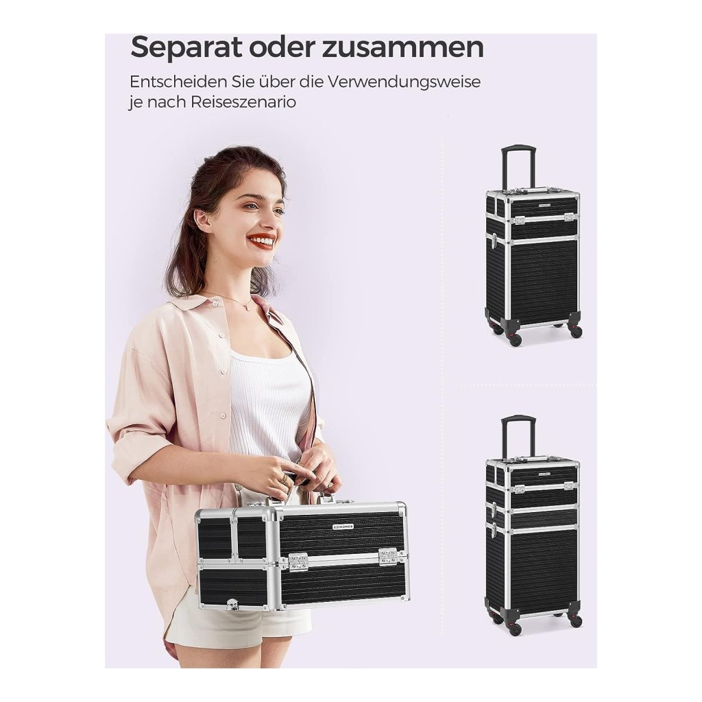 Professionele Make-up Koffer met 4 Universele Wielen - SimpleDeal.nl