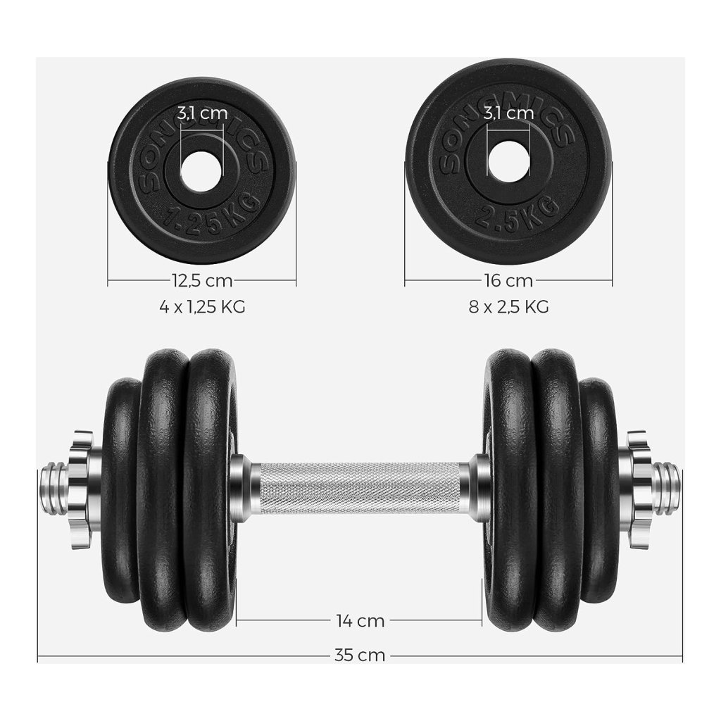 Halterset, dumbbells Gietijzeren Verstelbaar, set van 2, 20 kg/30 kg/40 ...