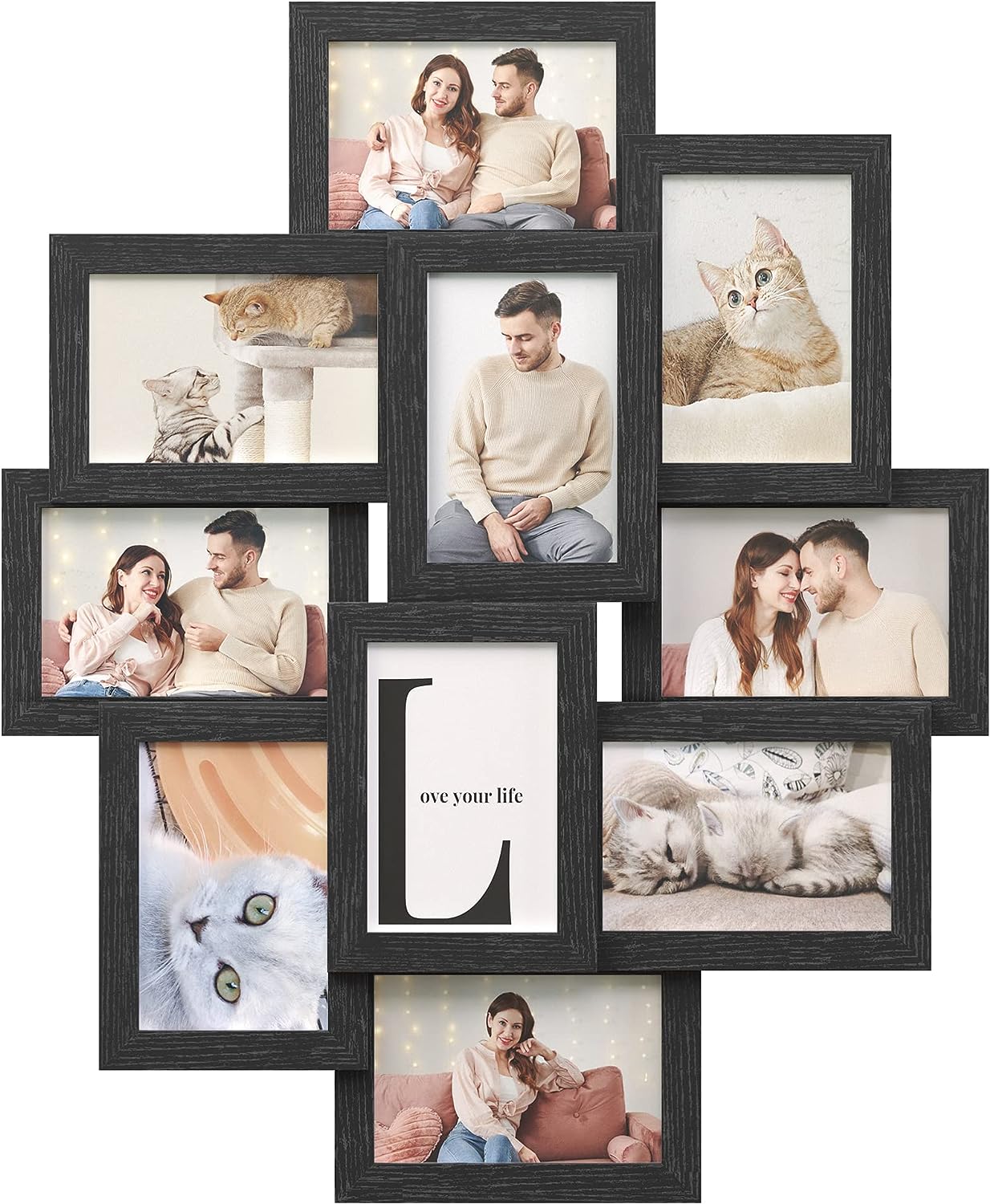 Fotolijst, Collage, voor 10 foto's, van MDF platen, montage vereist ...