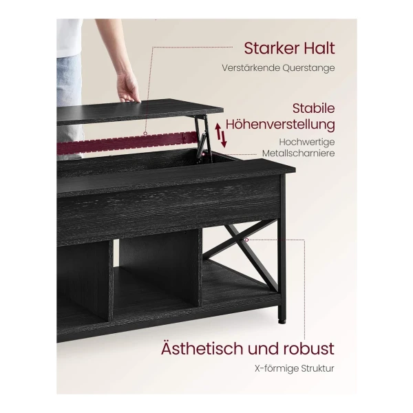 Salontafel, lifttaftafel salontafel voor woonkamer, open en verborgen ...