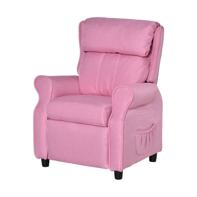 Kinderfauteuil - ZAZA Home - Verstelbare rugleuning - Roze - SimpleDeal.nl