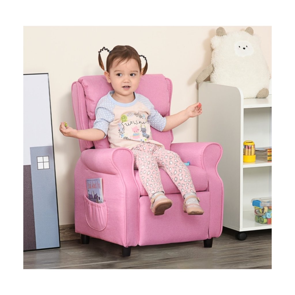 Kinderfauteuil - ZAZA Home - Verstelbare rugleuning - Roze - SimpleDeal.nl