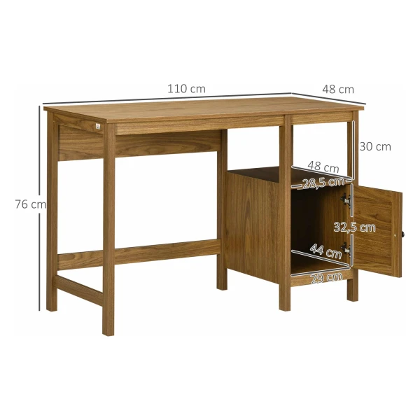 Bureau met kast, computertabel, pc -tabel, kantoortabel met een open ...