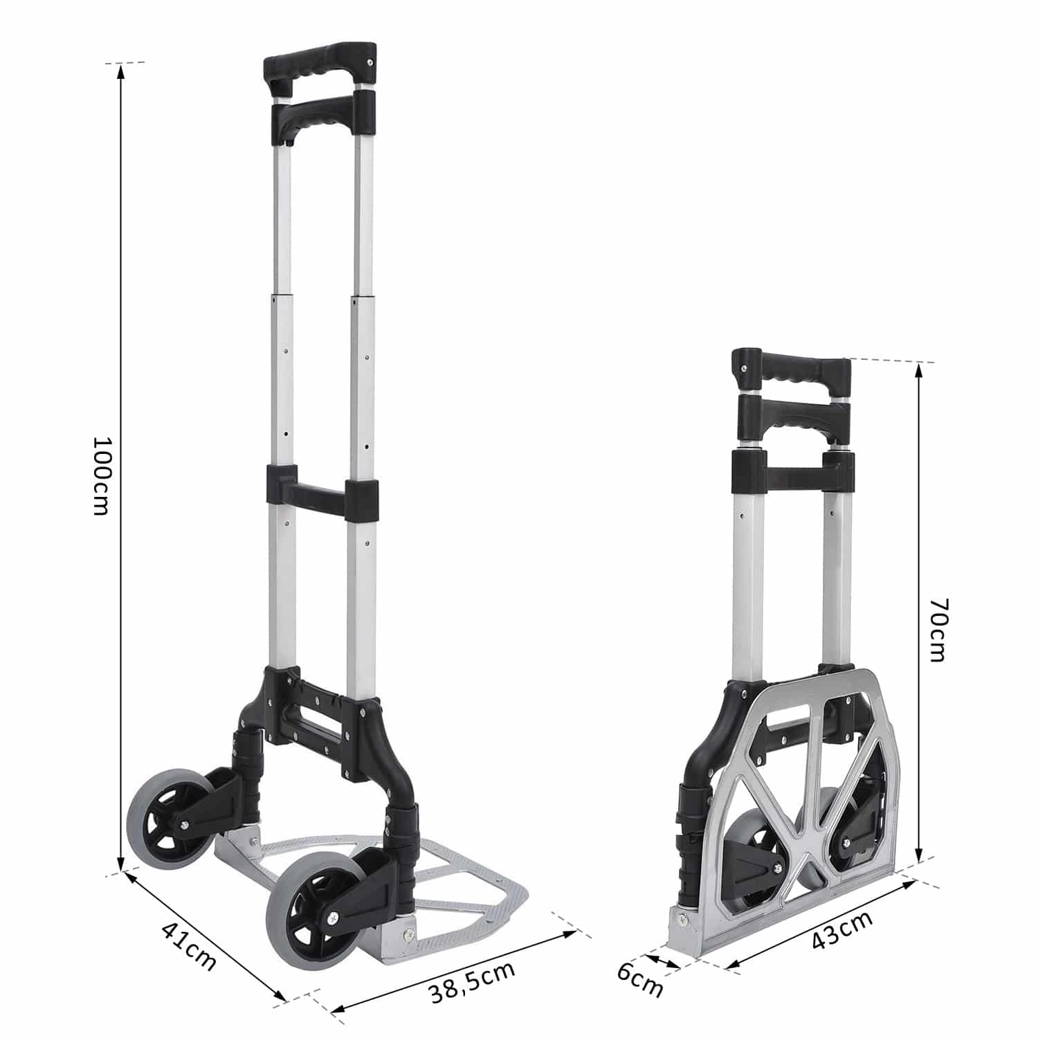 Aluminium sackcarre transportwagen opvouwbare handcarried stapelwagen ...