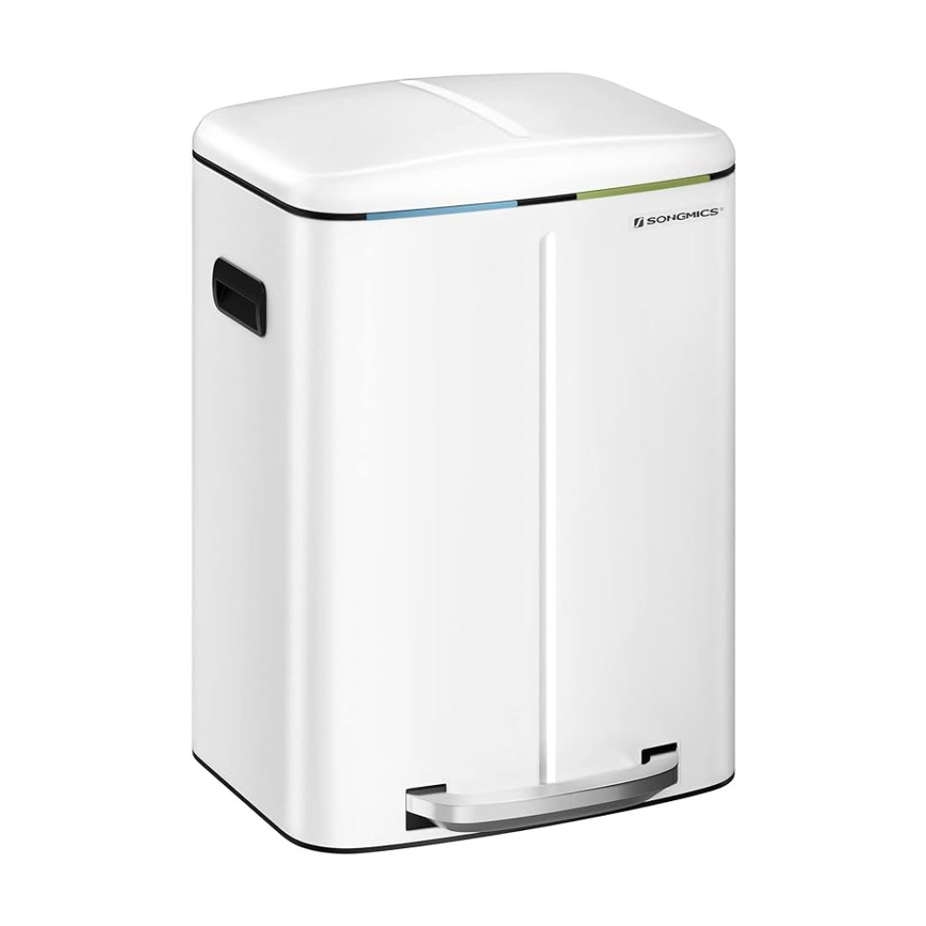 40 liter afvalbak met 2 compartimenten 2 x 20l afval bin metalen pedaal ...