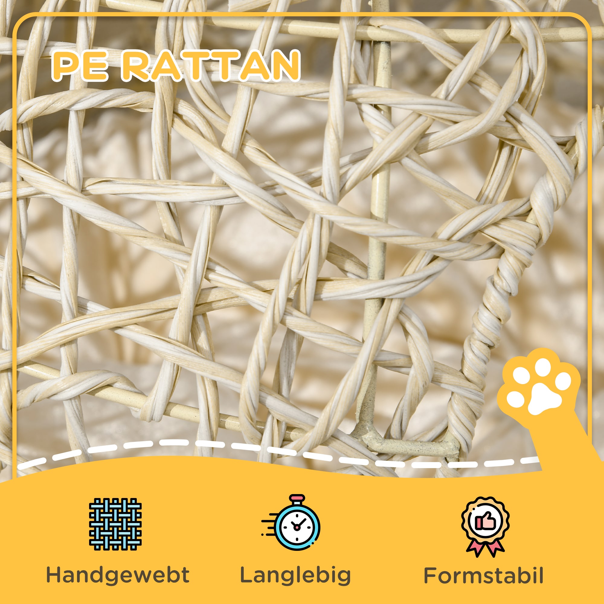 Kattenhuis - LuxeDieren - Inclusief kussens - Beige - SimpleDeal.nl