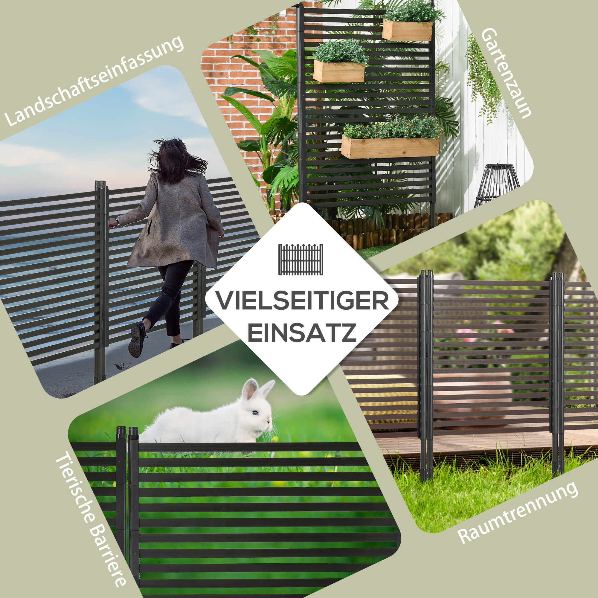 Tuinafscheiding - Stevige Stabiliteit - Moderne uitstraling - Bruin ...