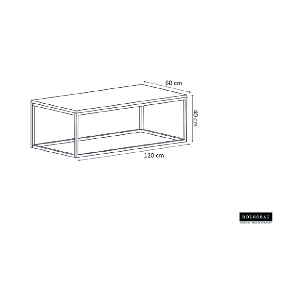 Salontafel 'Texas' Decor marmer zwart, Structuur metaal, blad ...