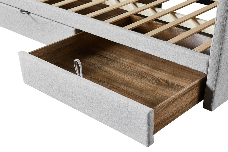 Bed 'Parma' 90x200 met lattenbodem Beige, Structuur , spaanderplaat en ...