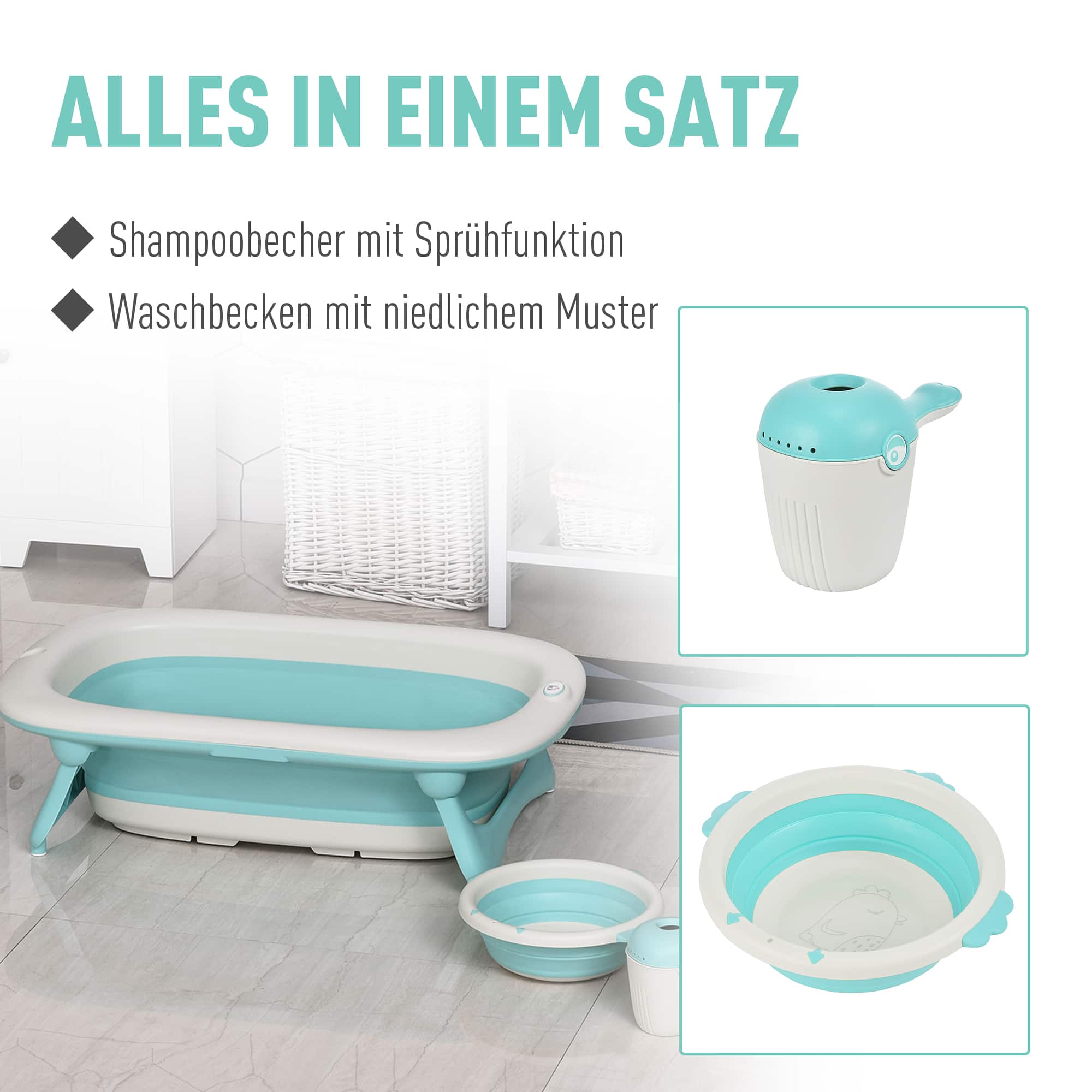 Inklapbaar Babybadje - Kunststof Groen - 84,5 X 50,5 X 24 Cm ...