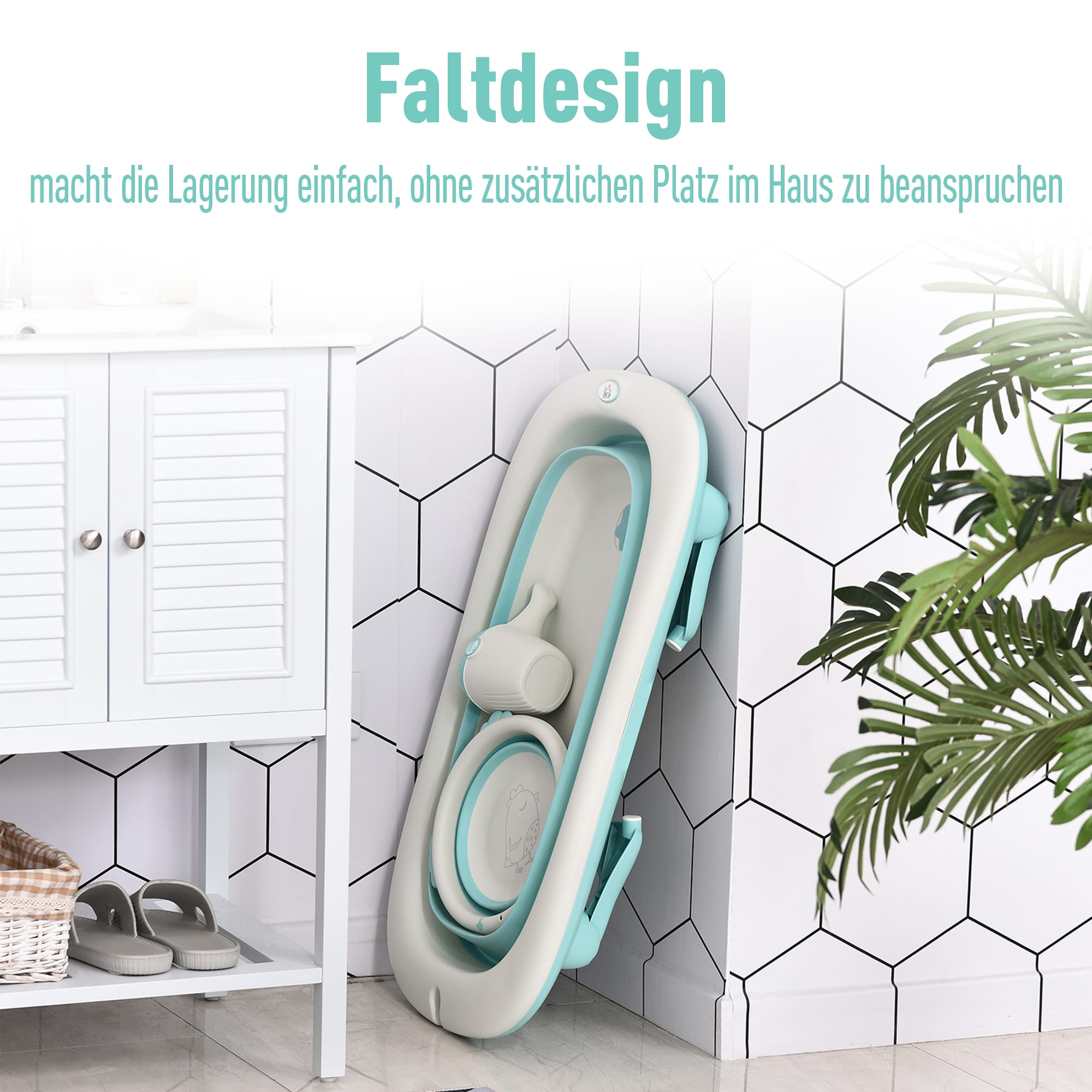 Inklapbaar Babybadje - Kunststof Groen - 84,5 X 50,5 X 24 Cm ...