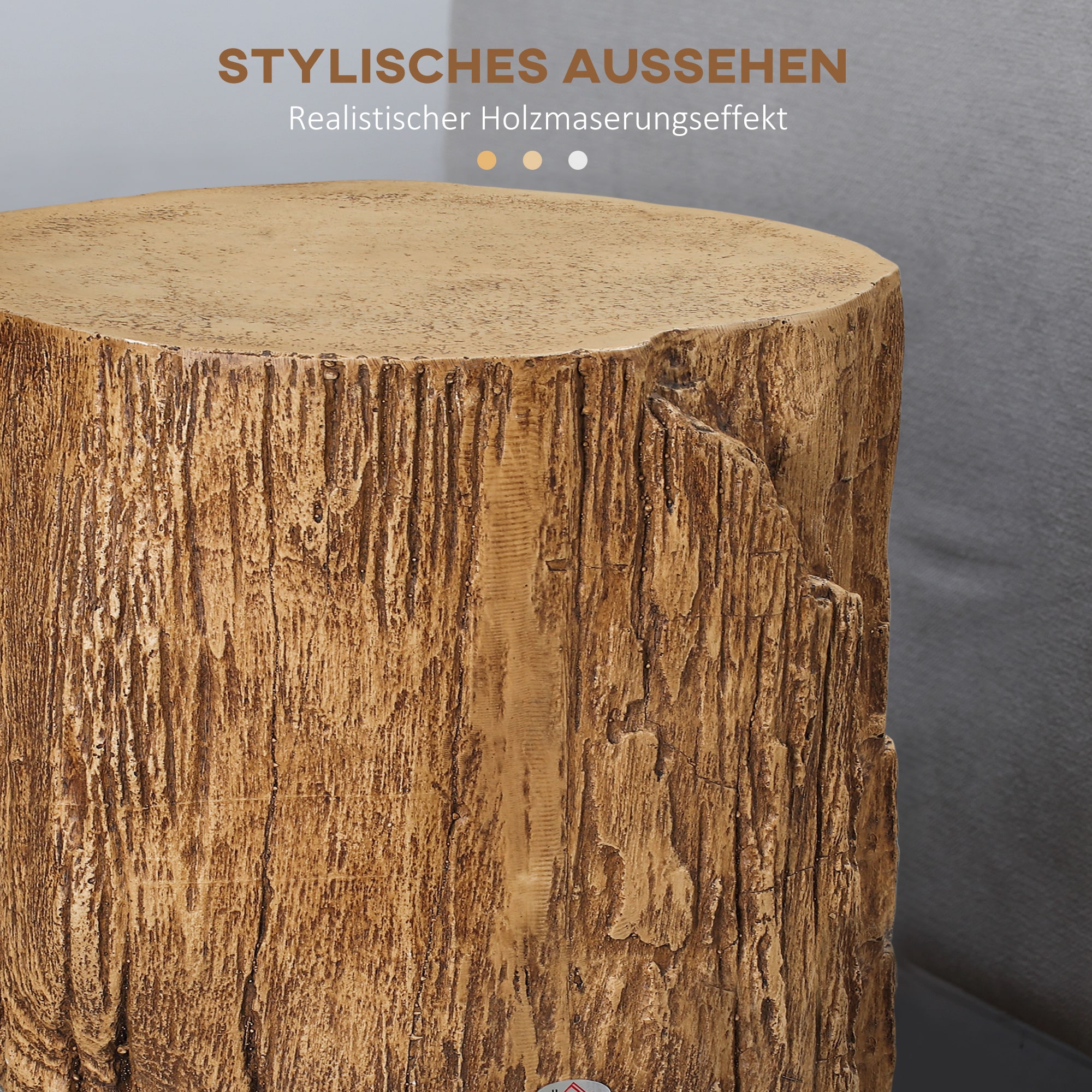 Bijzettafel boomstronk optieklevertafel met vier verstelbare voeten ...