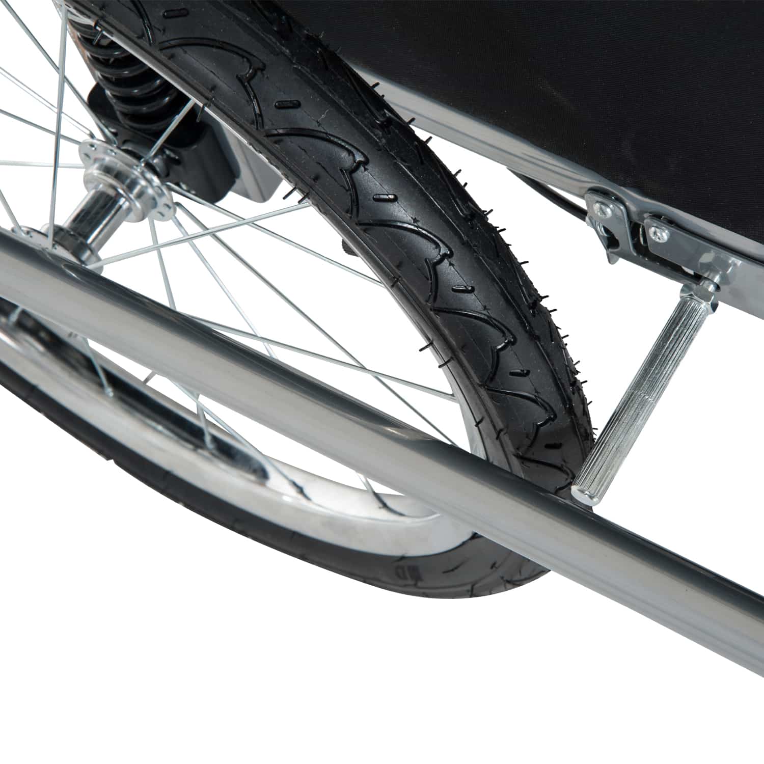 Opvouwbare kinderfietskar met regenhoes en ademend Oxford-weefsel, wit ...