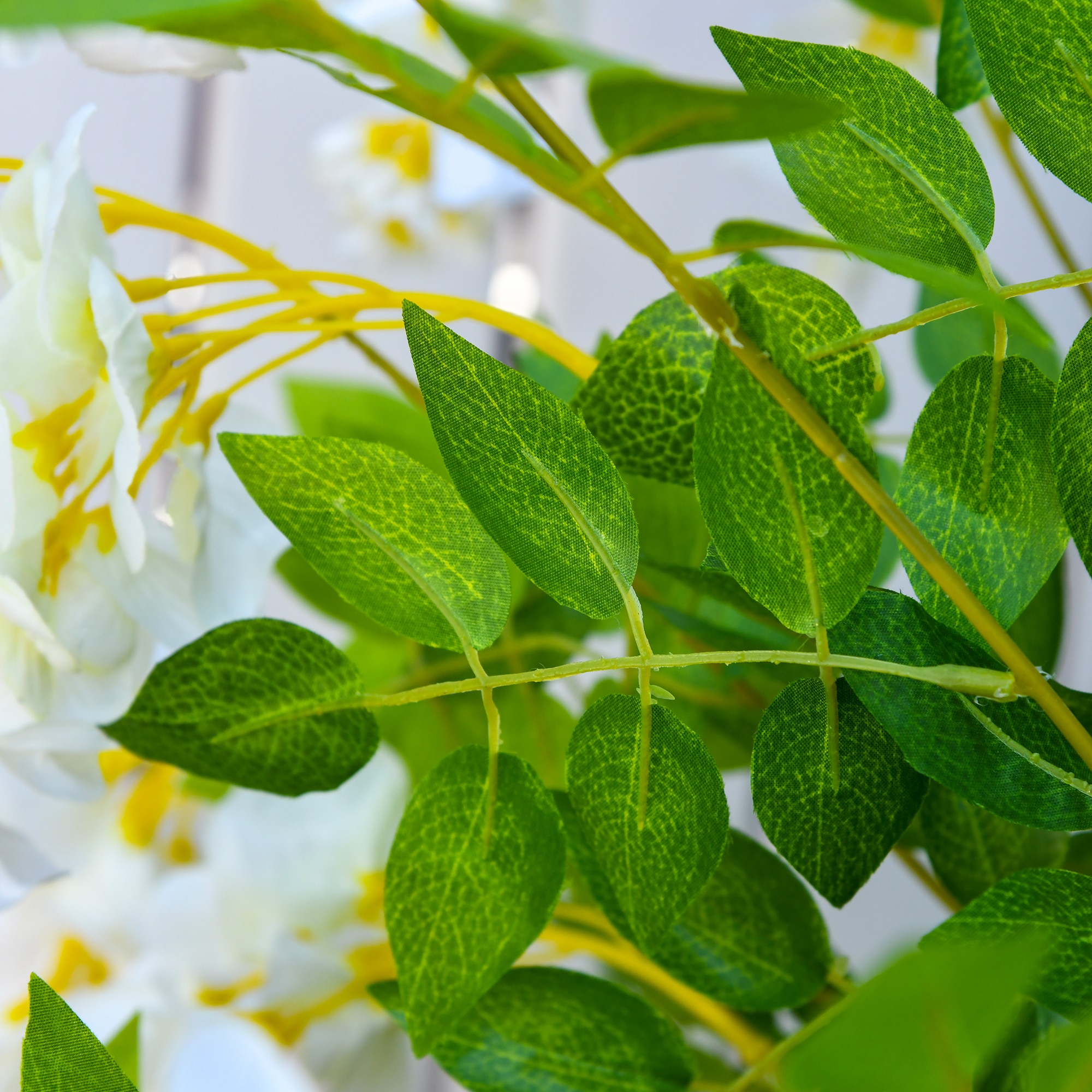 Kunstplant met witte glycinia -decoratie 1,65 m kunstmatige planten in ...
