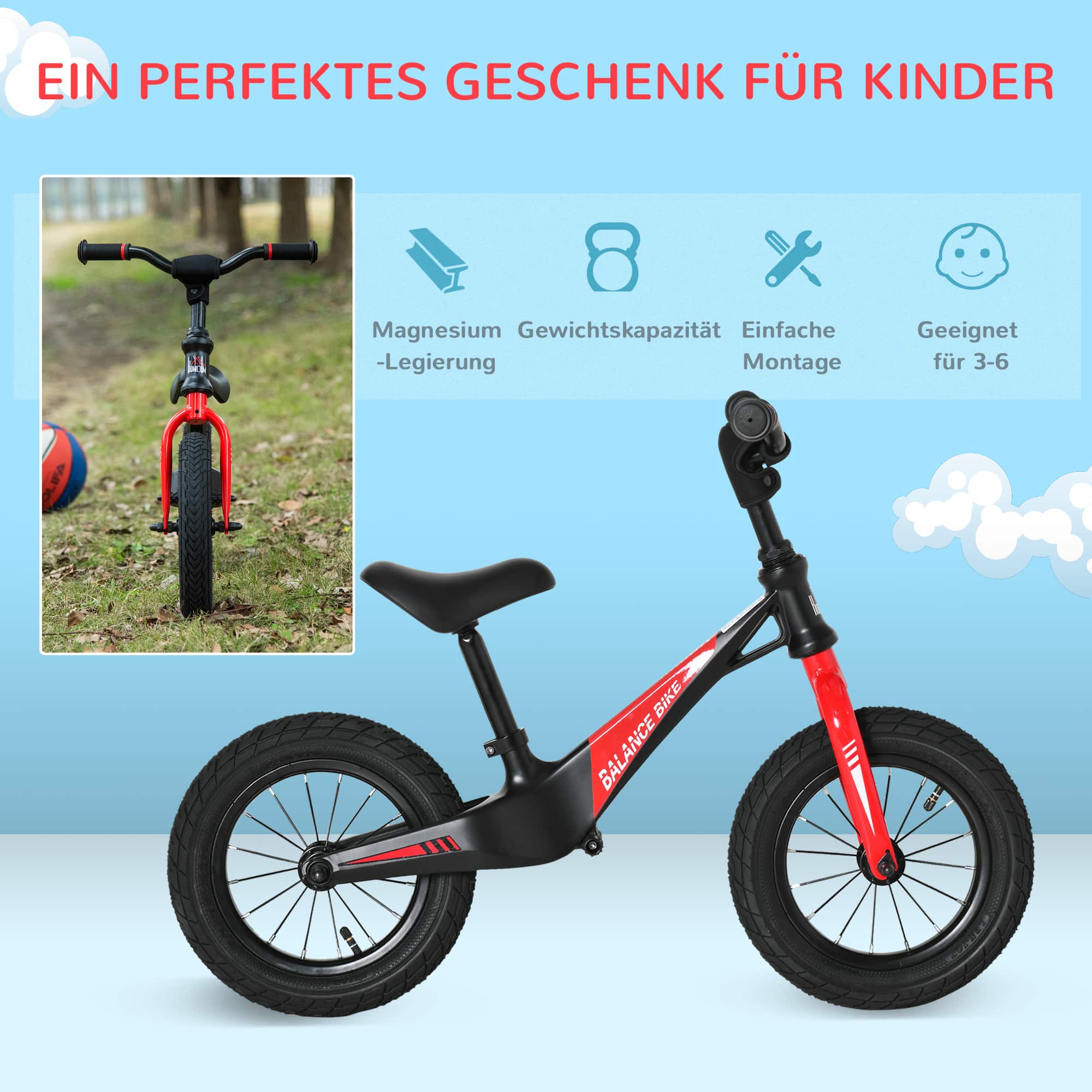 ZAZA Home loopfiets kinderloopfiets in hoogte verstelbaar zadel en ...