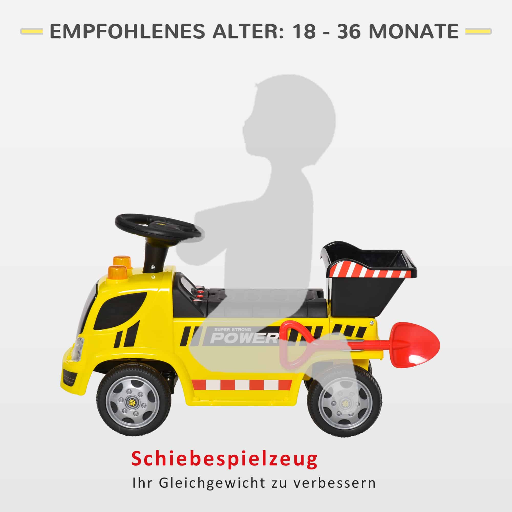 Zittende Graafmachine Voor Kinderen Zitvoertuig Met Kiepbak En Schop ...